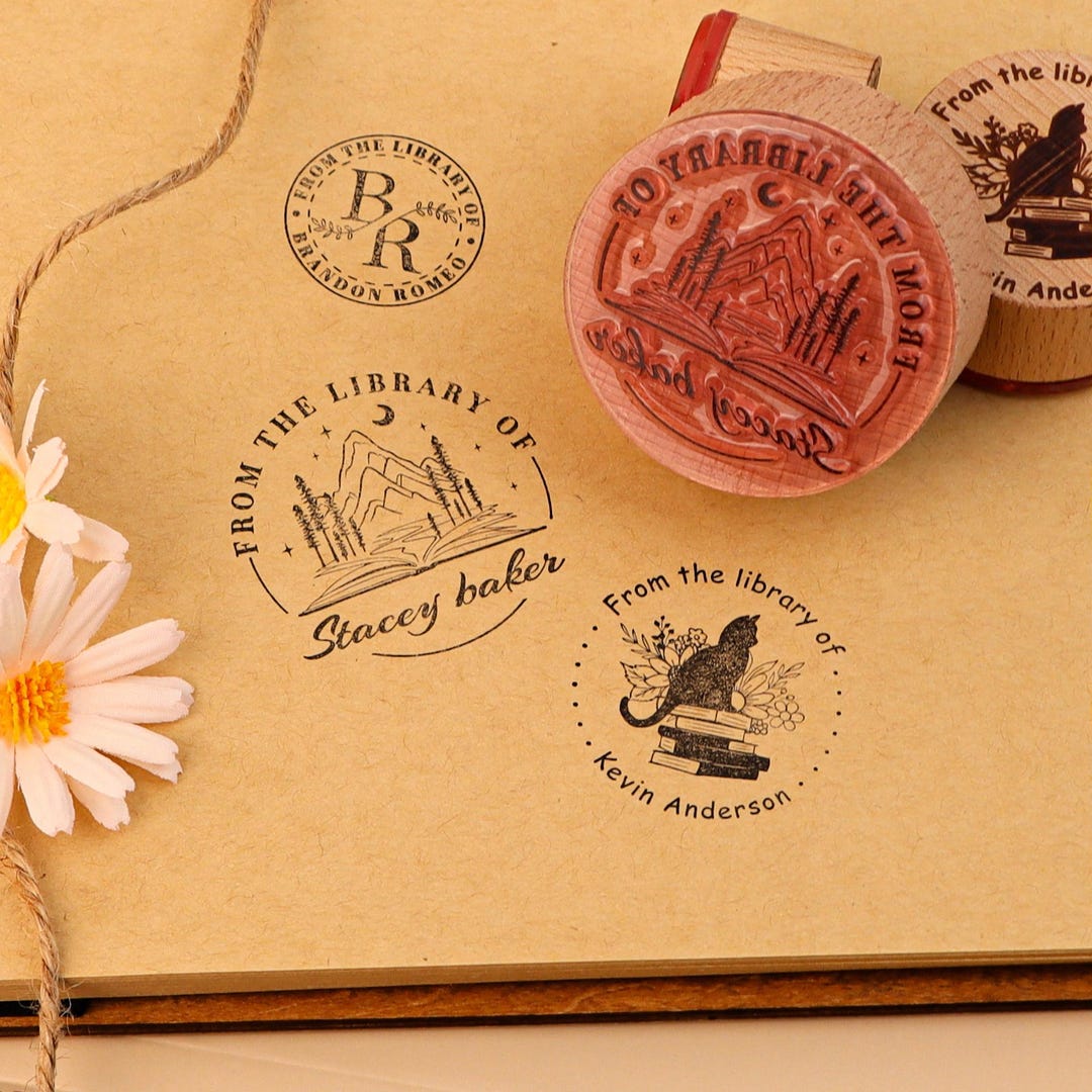Personalized Book Stamp, Custom Library Stamp, Ex Libris - Etsy