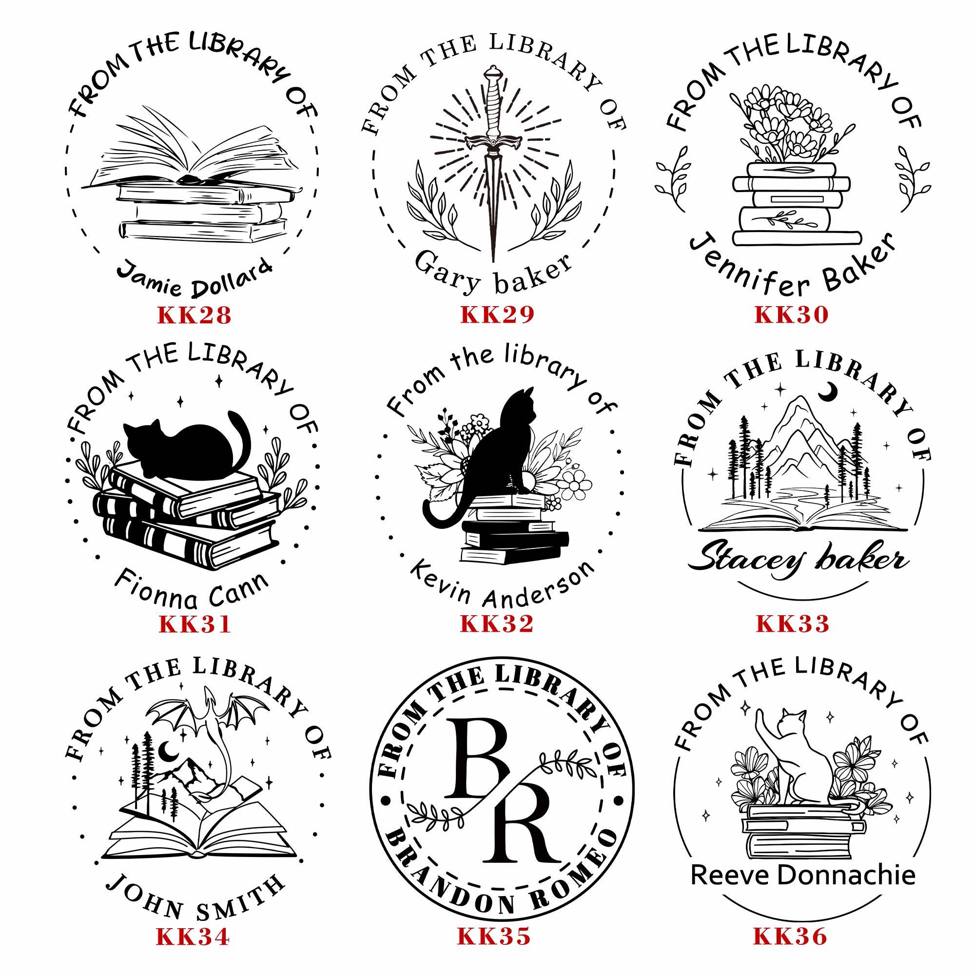 Personalized Book Stamp, Custom Library Stamp, Ex Libris - Etsy