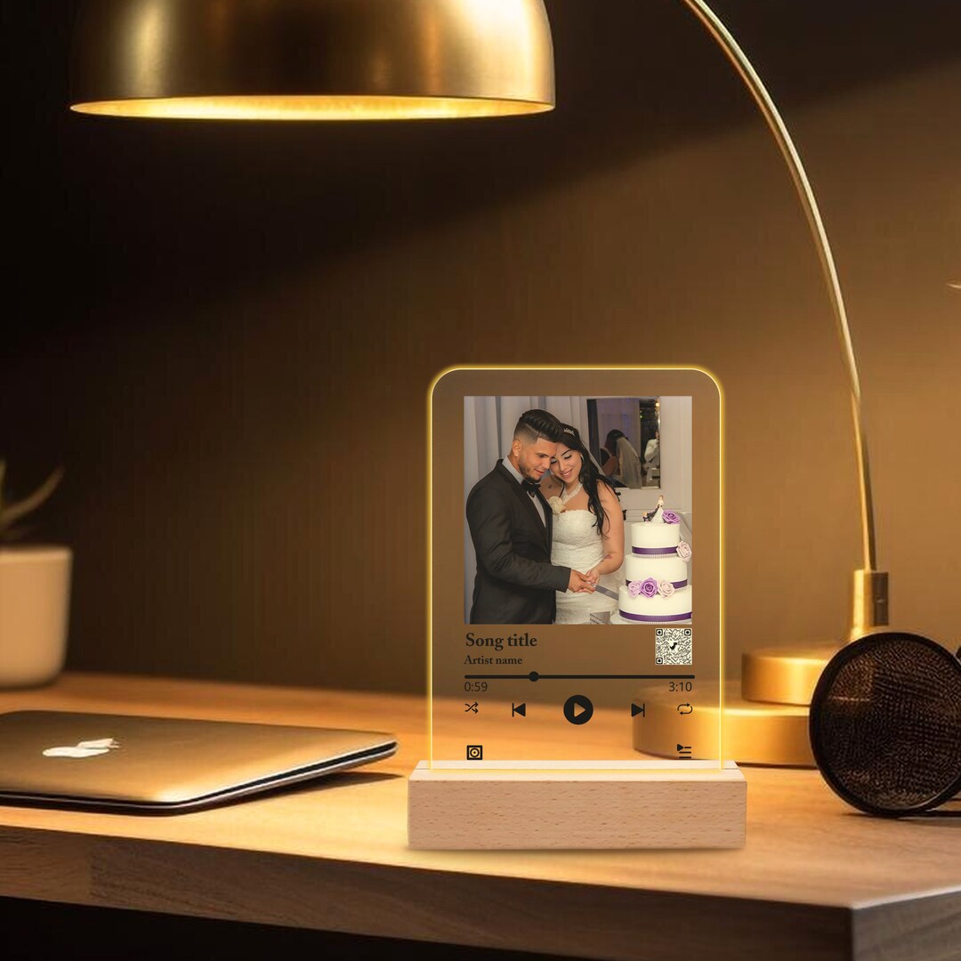Personalized LED Night Light, Acrylic Song Plaque, Light up Music ...
