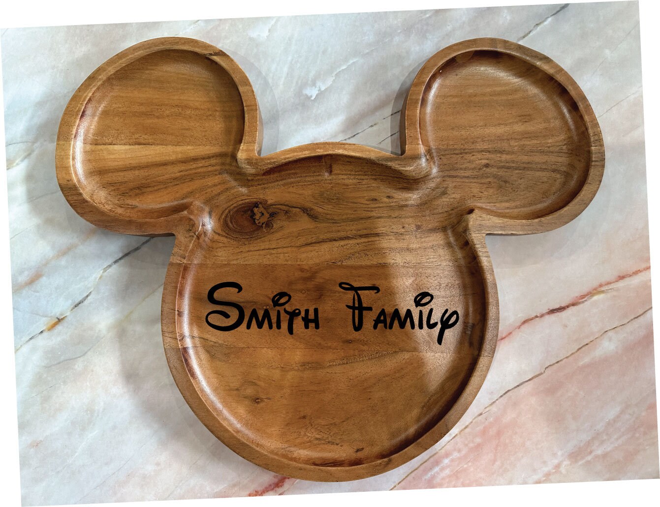 Personalized Mickey Mouse Icon Wooden Serving Tray Gift Acacia Wood - Etsy