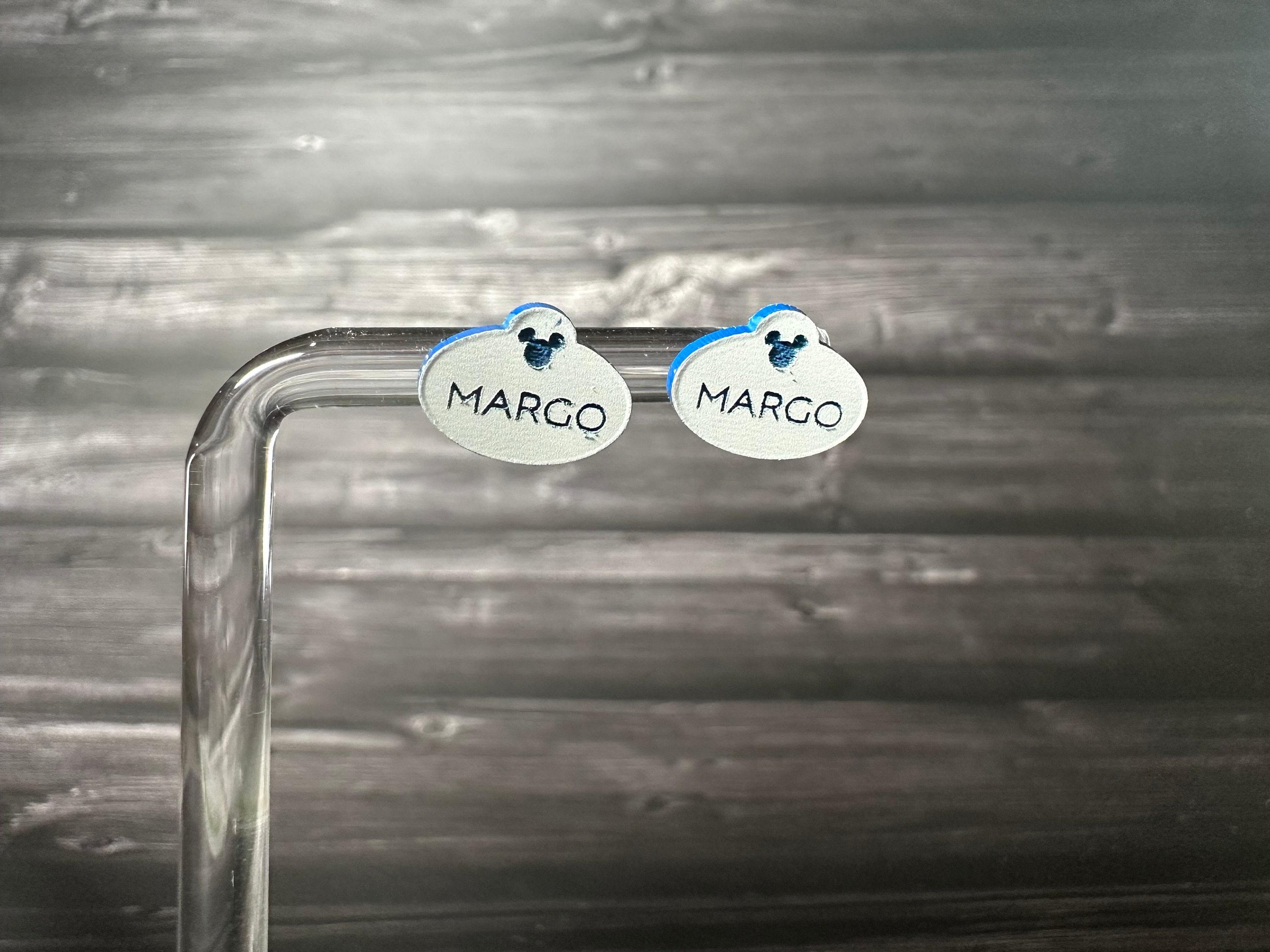 Disney Cast Member Name Tag PERSONALIZED Stud Post Earrings - Etsy