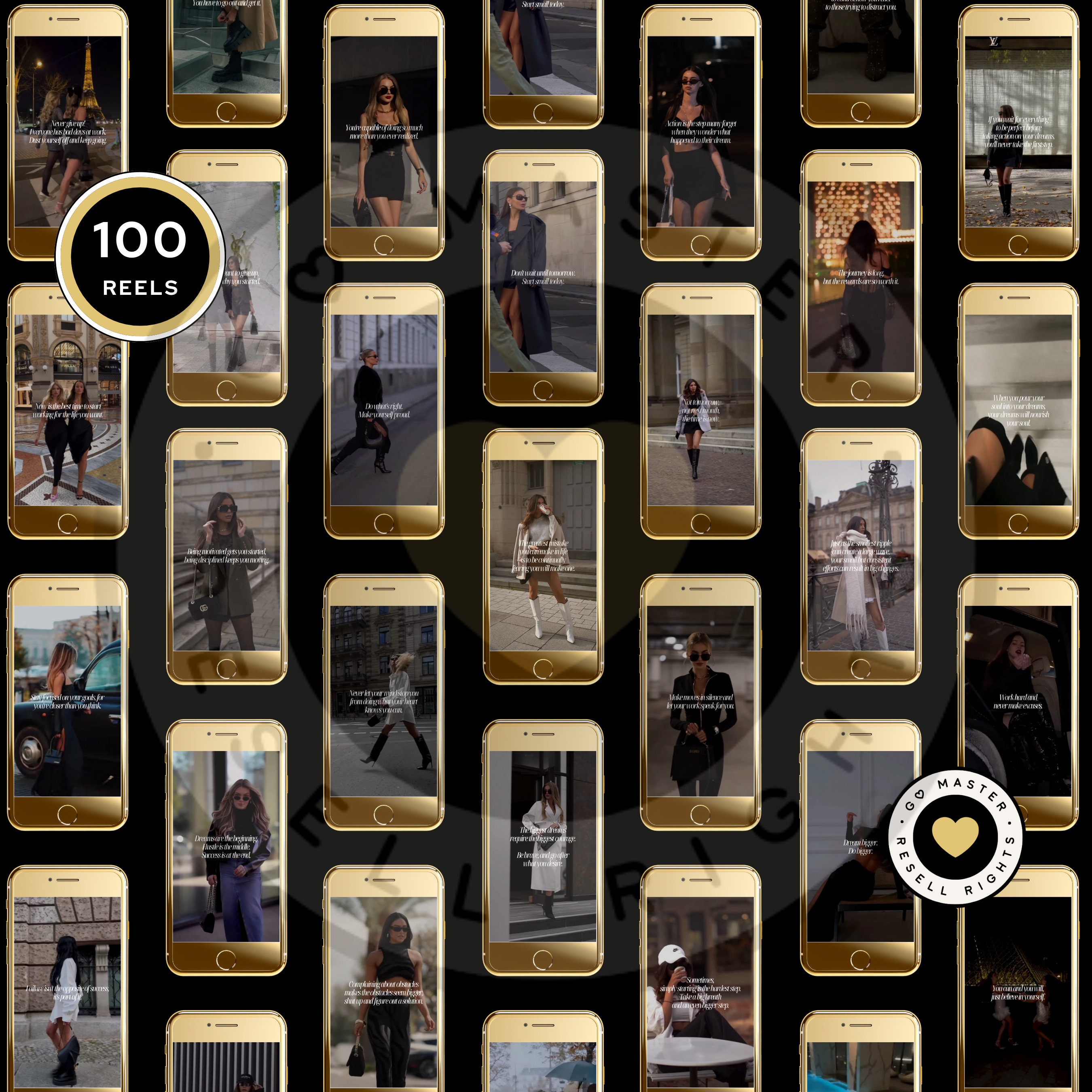 BOSS BABE REELS Luxury Bundle Mrr 100 Reels With Captions 100 ...