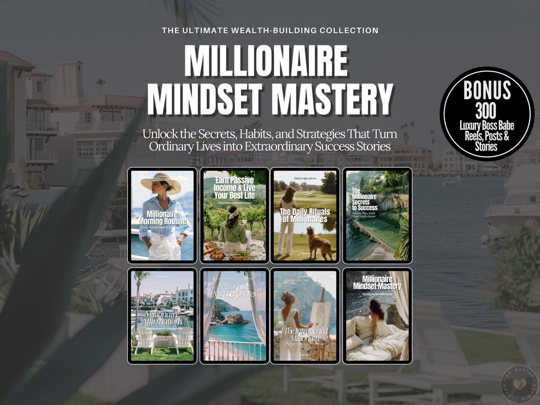 Millionaire Mindset Mastery Ebooks Bundle: PLR MRR Canva Template - Etsy