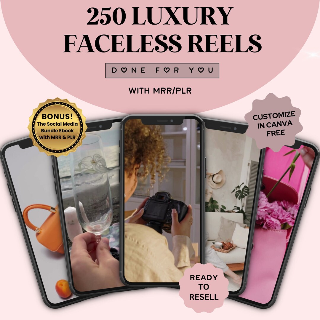 250 Luxury Faceless Reels: Done for You Content (MRR PLR) - Etsy
