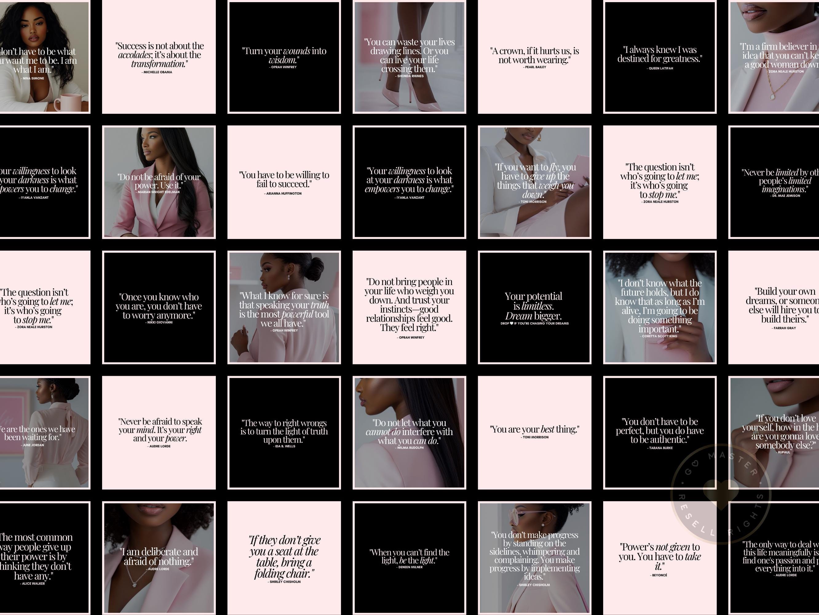 Melanin Empowerment Quotes: Instagram Posts With Pink Photos (MRR) - Etsy