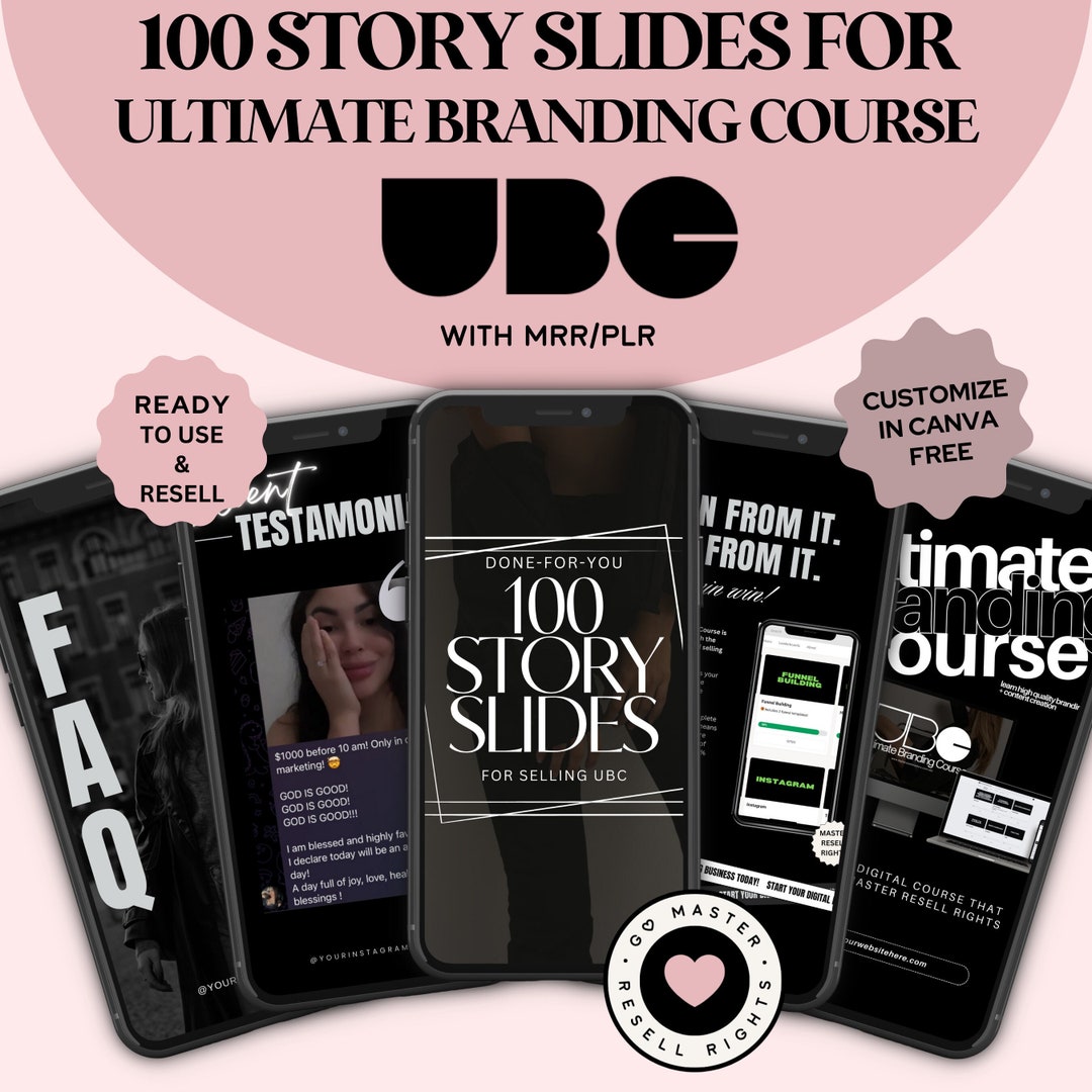 UBC Story Slides: 100 Canva Templates for Instagram, Pinterest (MRR) - Etsy
