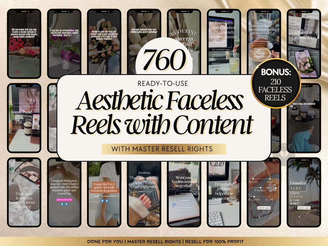 FACELESS REELS Bundle MRR Plr Luxury | Aesthetic Videos Social Media ...