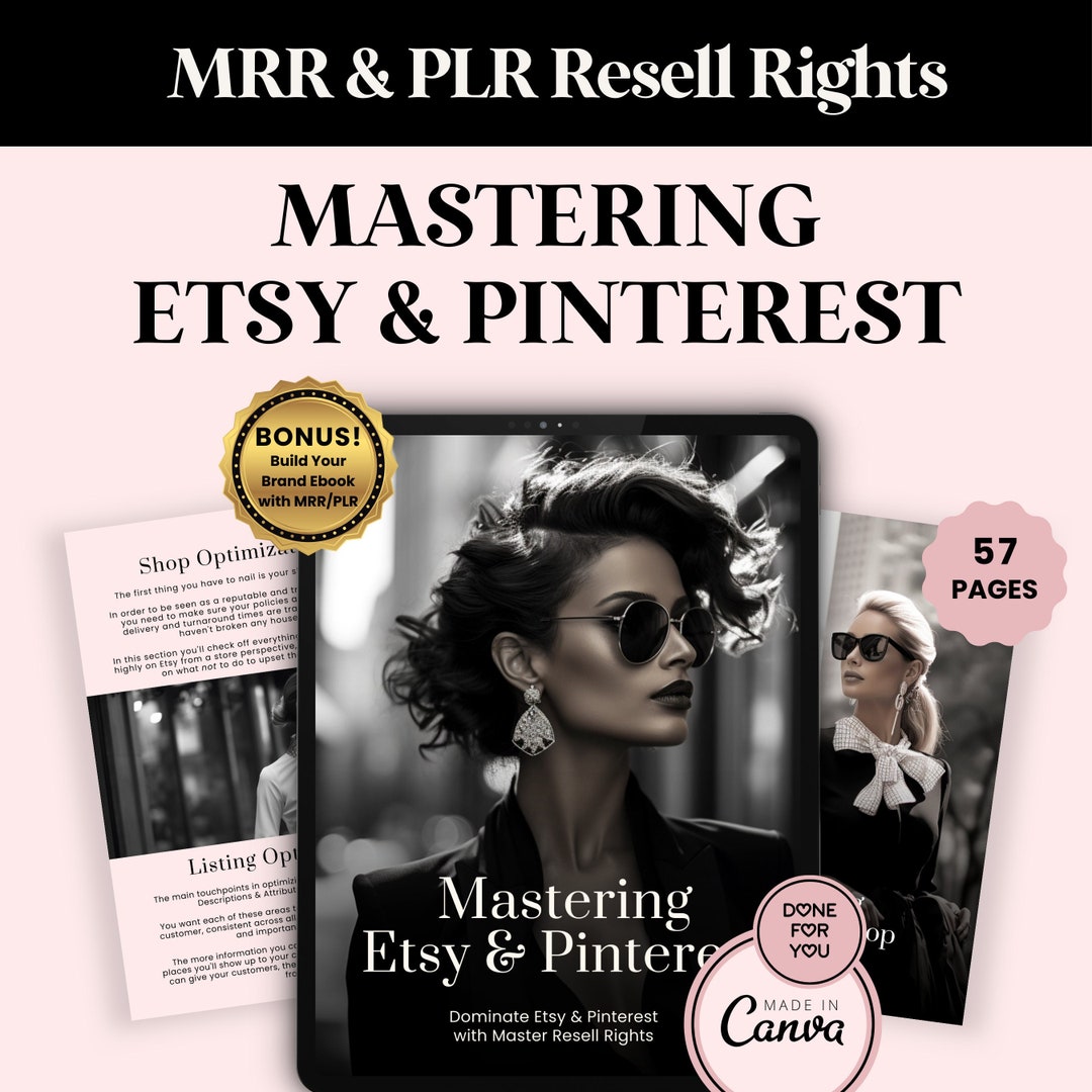 MRR/PLR Mastering Etsy Pinterest With Master Resell Rights & Private Label Rights, Done for You ...