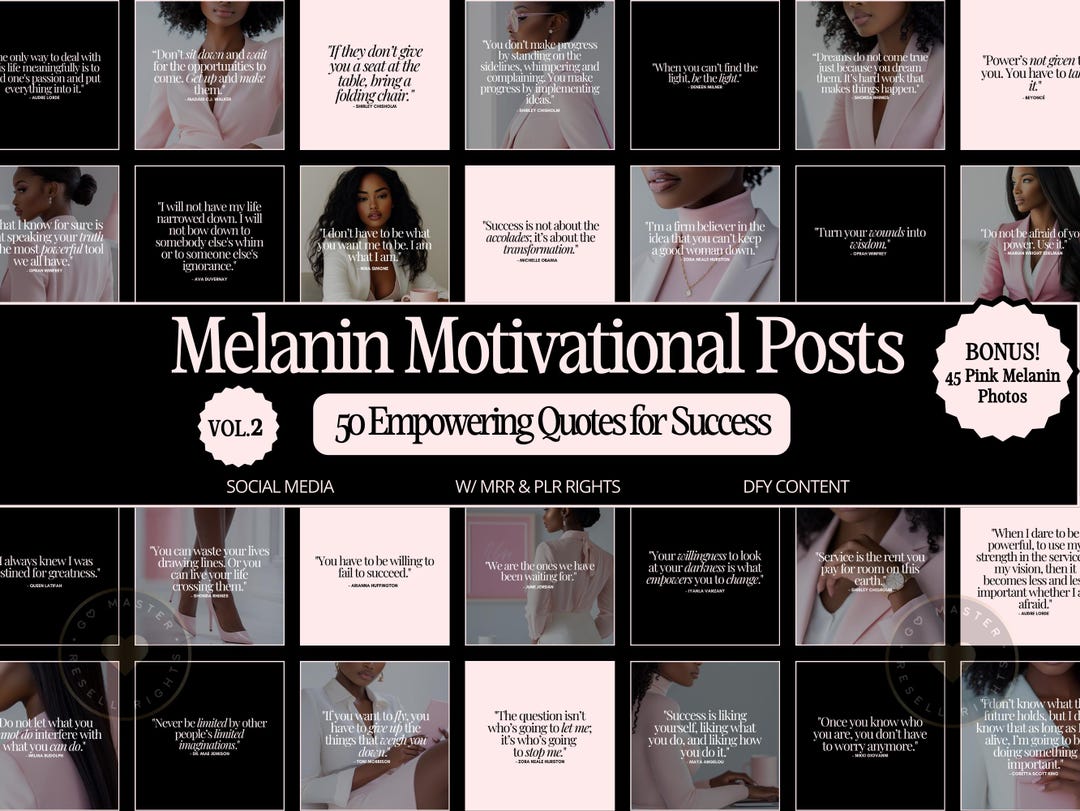 Melanin Empowerment Quotes: Instagram Posts With Pink Photos (MRR) - Etsy