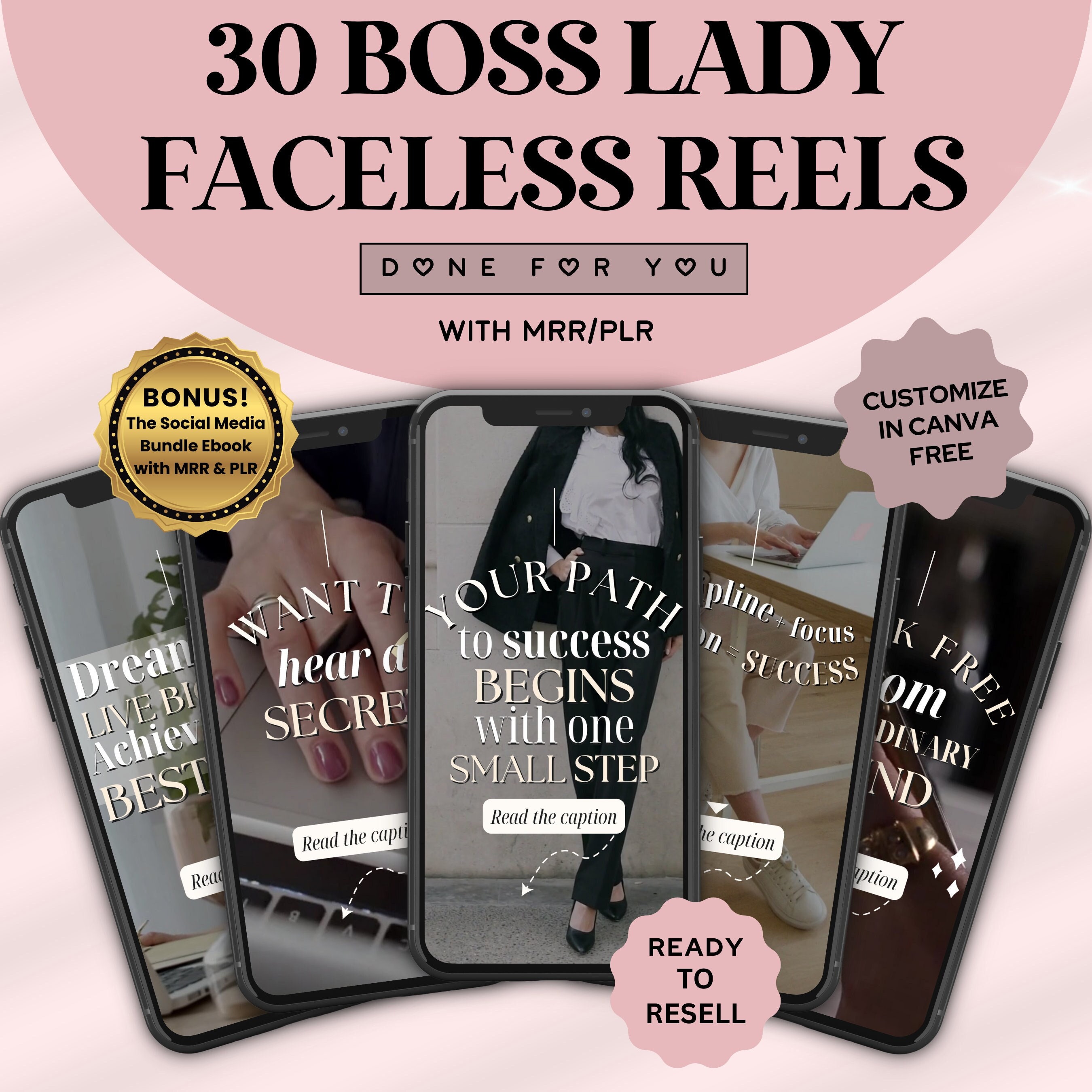 Faceless Reels MRR | Done for You Aesthetic Videos | Boss Lady Reels ...