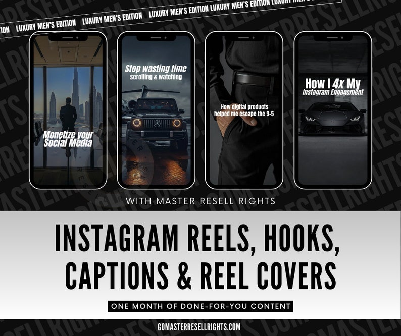MEN REELS HOOKS Captions Mrr | 30 Done for You Instagram Reels With ...