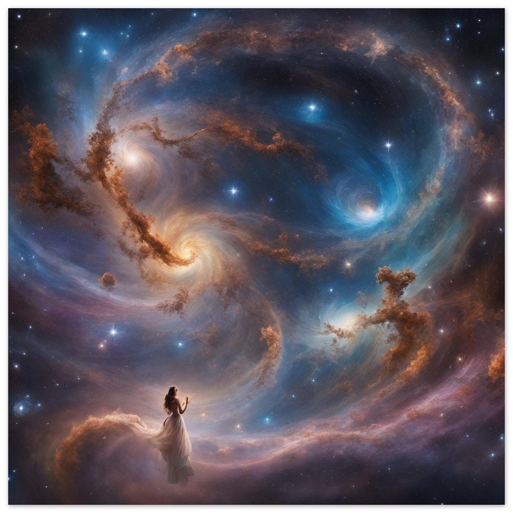 Girl in the Cosmos Wall Art - Etsy