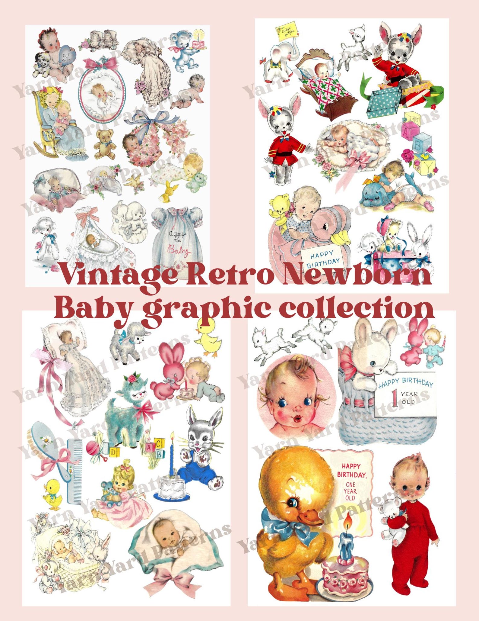 Vintage Baby Ephemera, Retro Baby Junk Journal, Digital Baby Collage ...