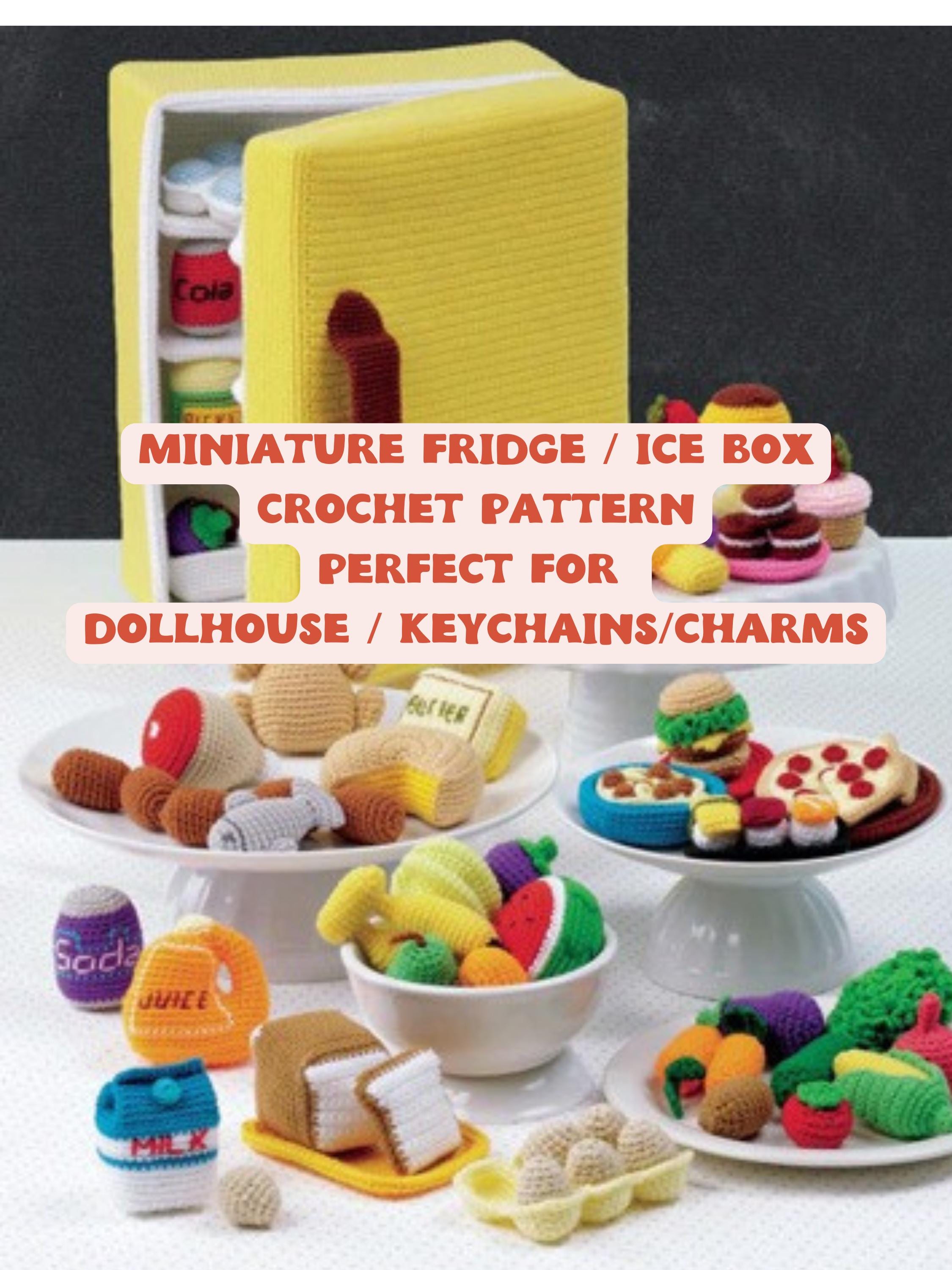 Miniature Ice Box, Crochet Kitchen, Amigurumi Food, Crochet Food ...
