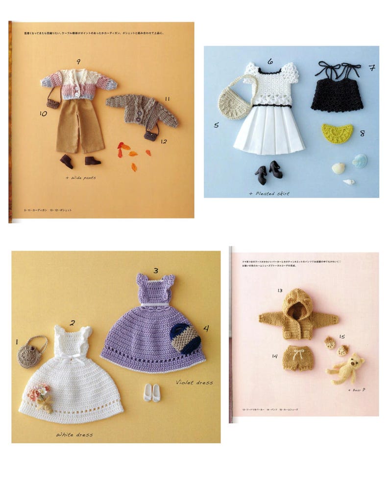 Pattern PDF Blythe, Licca Chan, Obitsu 24, Licca Outfit, 1/6 Doll ...
