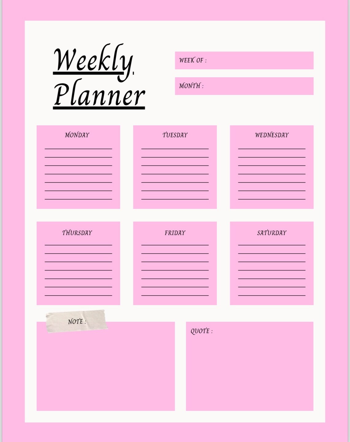 2024 Cute Digital Planner • 22 PAGES • Fully Hyperlinked - Etsy