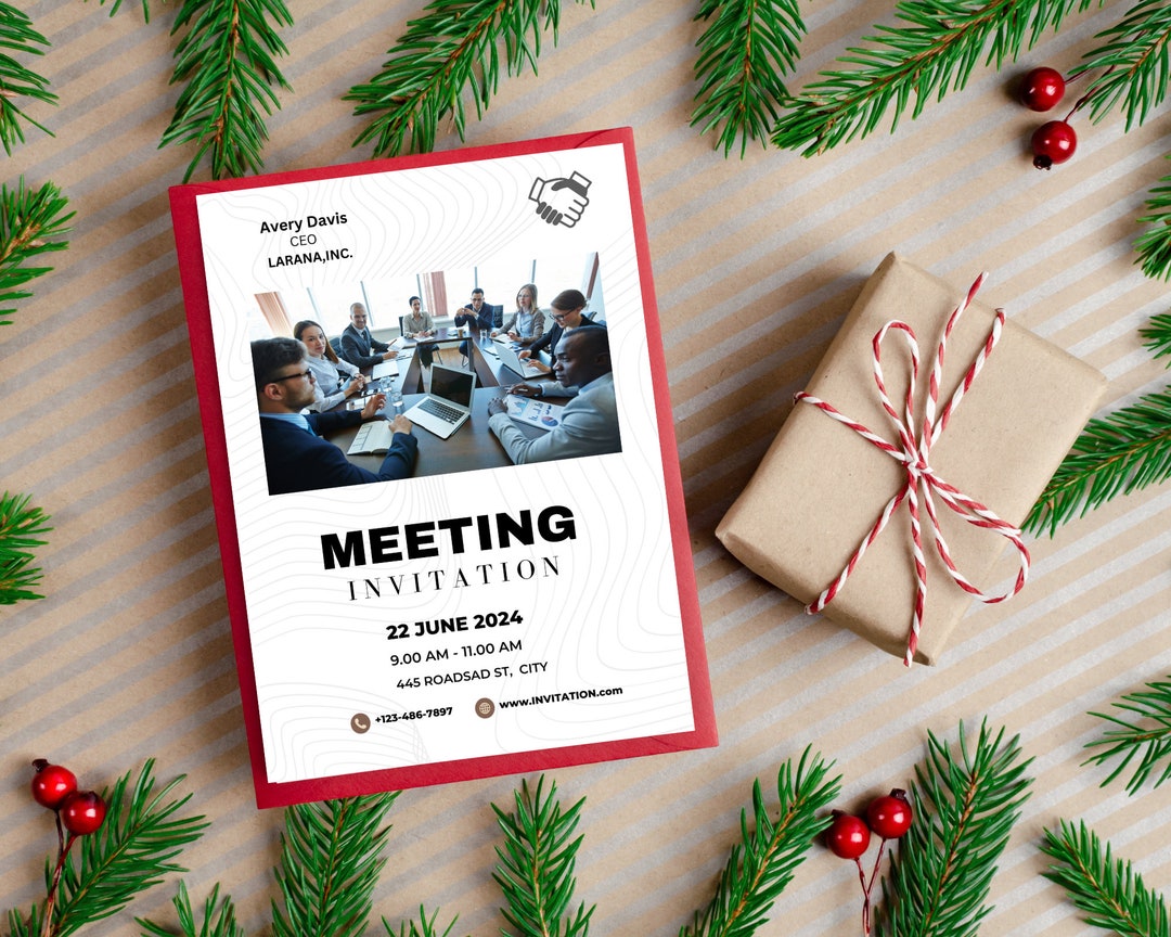 Premium Editable PDF Meeting Invitation Card Set: Hassle-free and ...