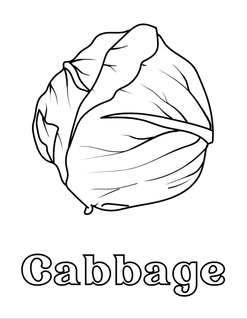 Vegetable Coloring Pages - Etsy