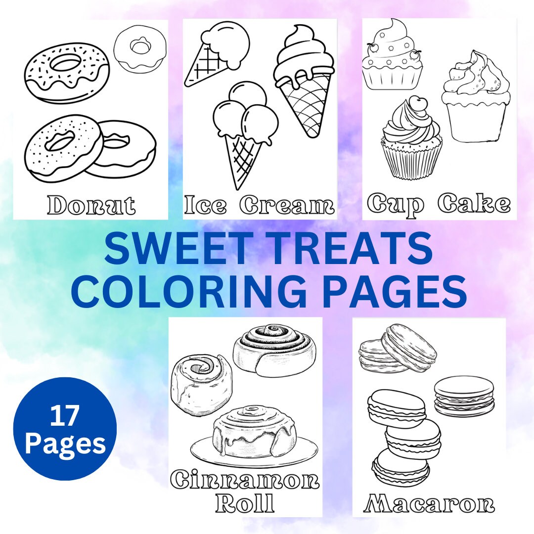 Sweet Treats Coloring Pages - Etsy