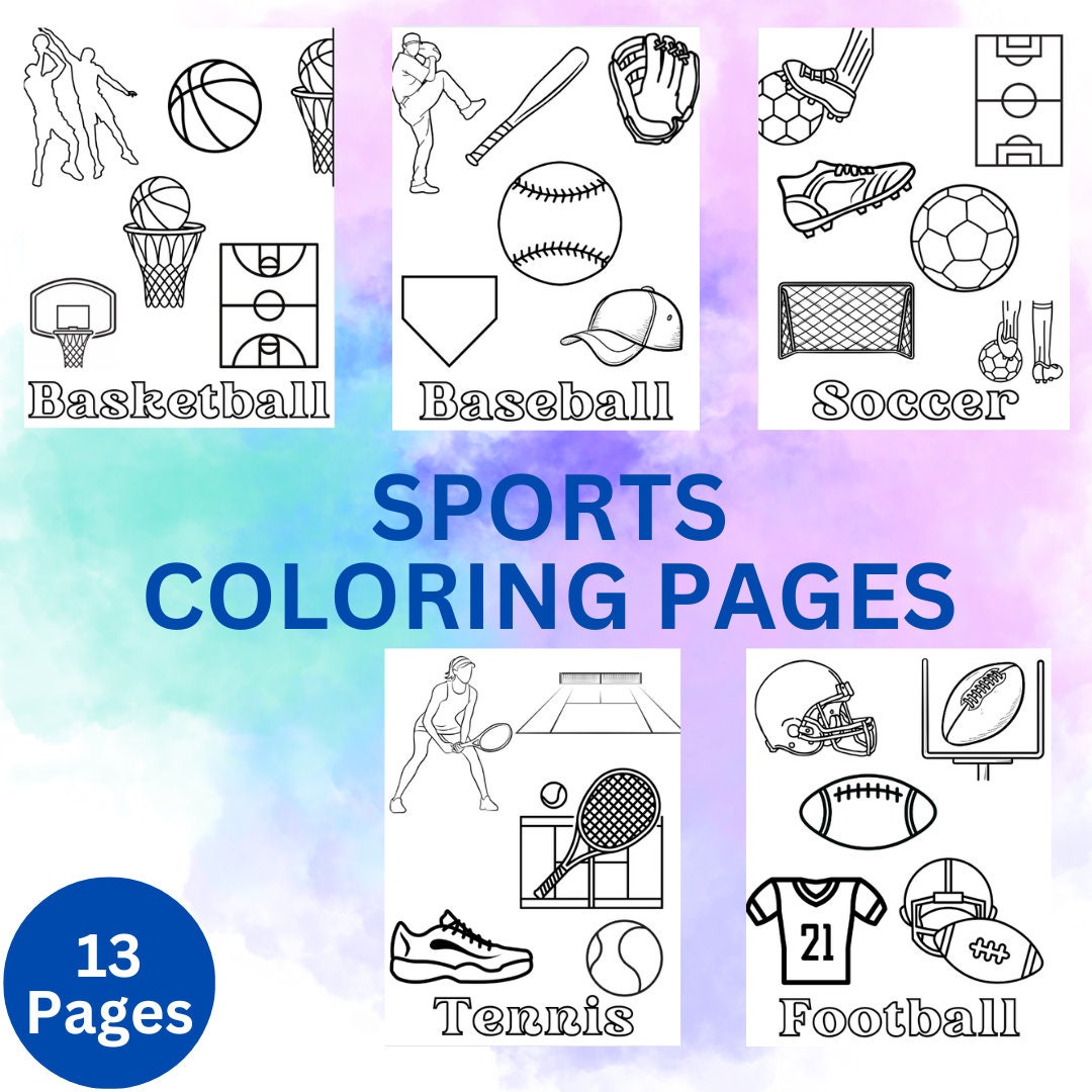 Sports Coloring Pages - Etsy