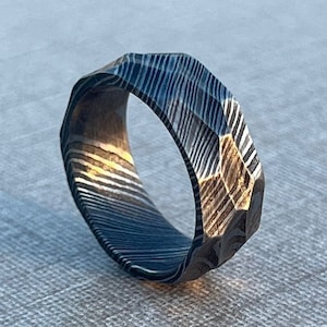 Damascus Steel Ring - Etsy
