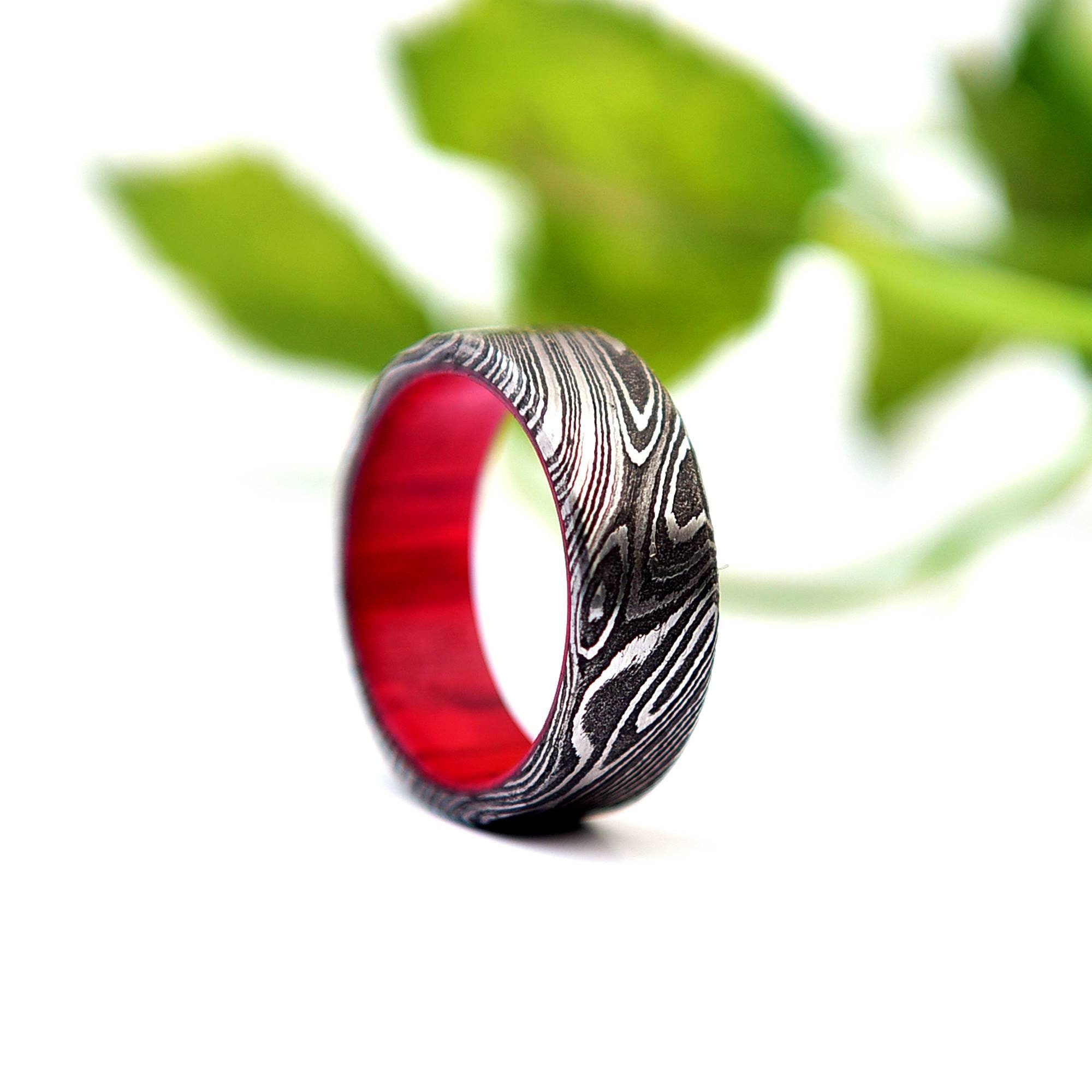 Damascus Hammered Ring for Men, Promise Ring, Engagement Ring ...