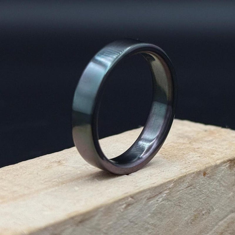 Black 1mm Wedding Band - Etsy
