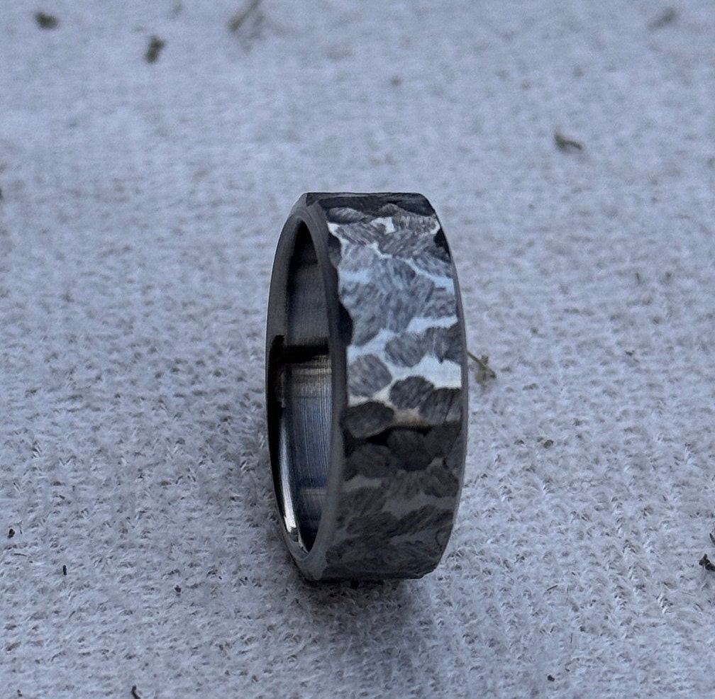 Titanium Hammered Handmade Ring Customized Hammered Handmade Jewelry ...