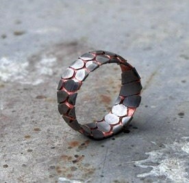 Super Conductor Acid Etched Ring Deep Pattern High End Ring Wedding ...