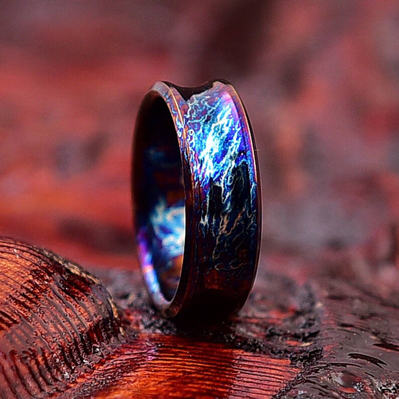 8mm Concave Cut Limited Addition Colorful Titanium Heat Anodized ...