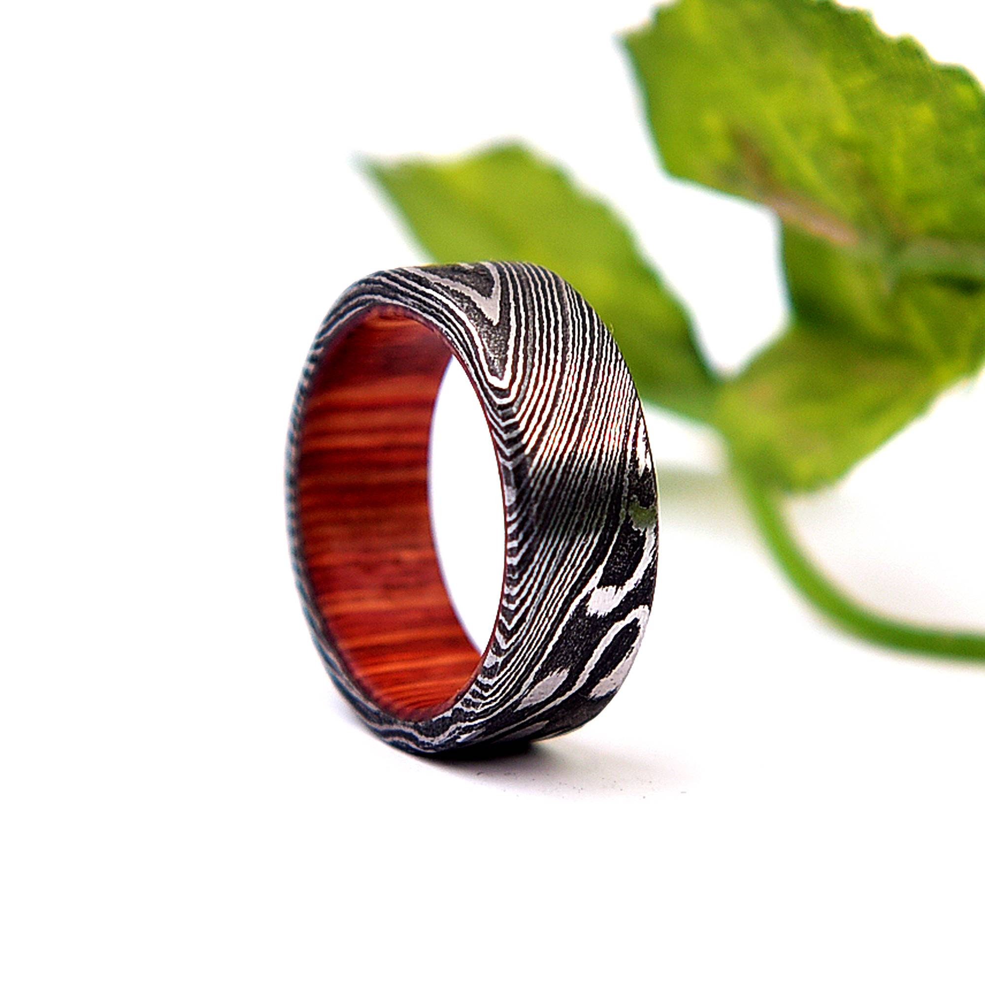 Damascus Hammered Ring for Men, Promise Ring, Engagement Ring ...