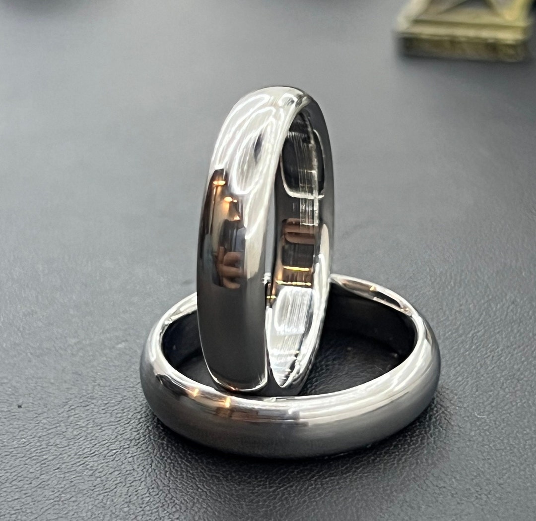 Minimalist Natural Titanium Handmade Wedding Band 5mm Unique Titanium ...