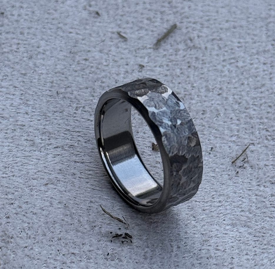Titanium Hammered Handmade Ring Customized Hammered Handmade Jewelry ...