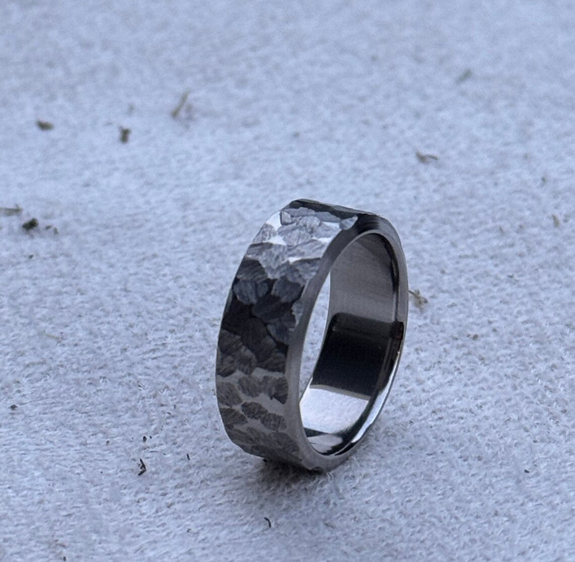 Titanium Hammered Handmade Ring Customized Hammered Handmade Jewelry ...