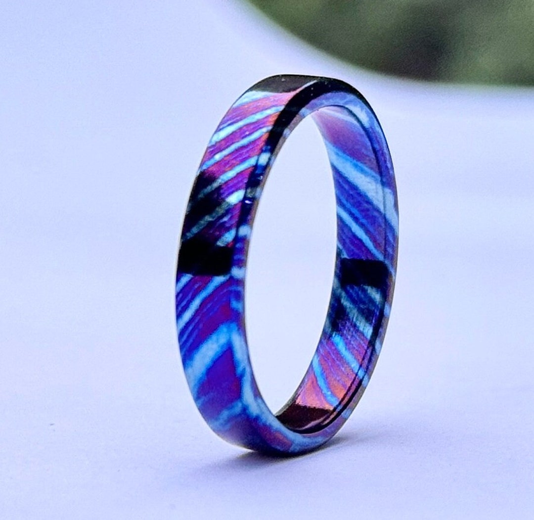Timascus 4mm Band | Timascus 3 Alloy Customized Ring for Men Women ...