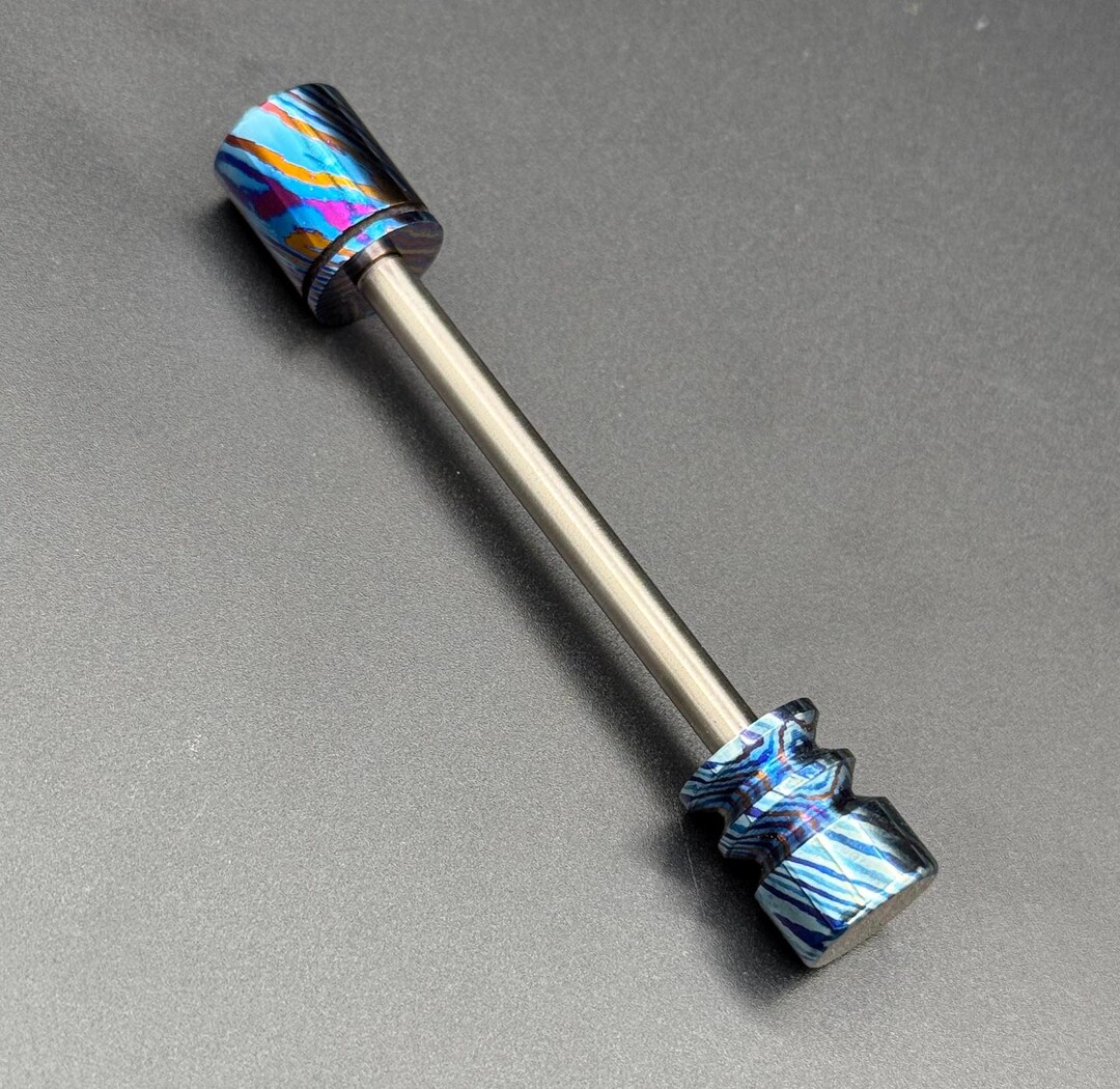 Bead Holder Titanium & Timascus EDC Bead Holder Titan Bead Keeper ...