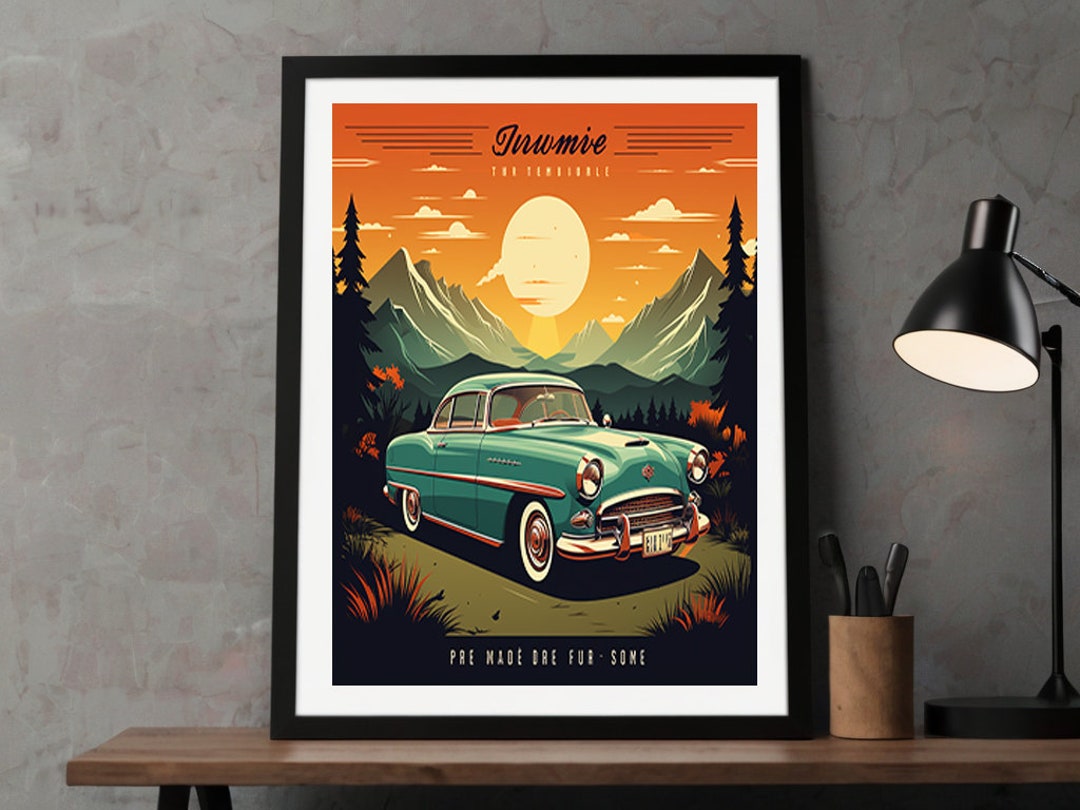 Vintage Art for Your Garage: Unique Classic Car Designs on Retro ...