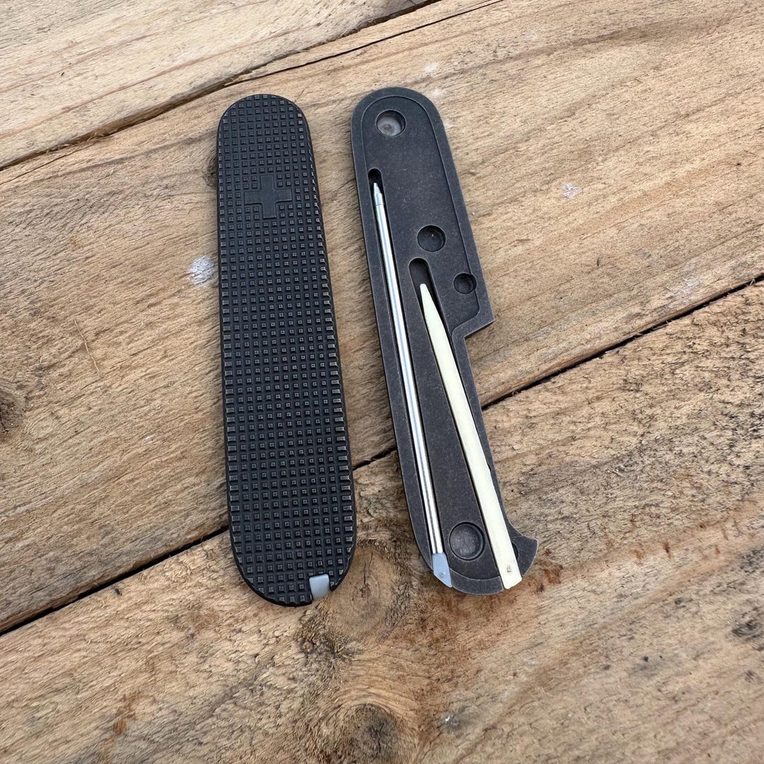 Titanium Frag Scales for Victorinox 91mm Plus (toothpick, Tweezers, Pen ...