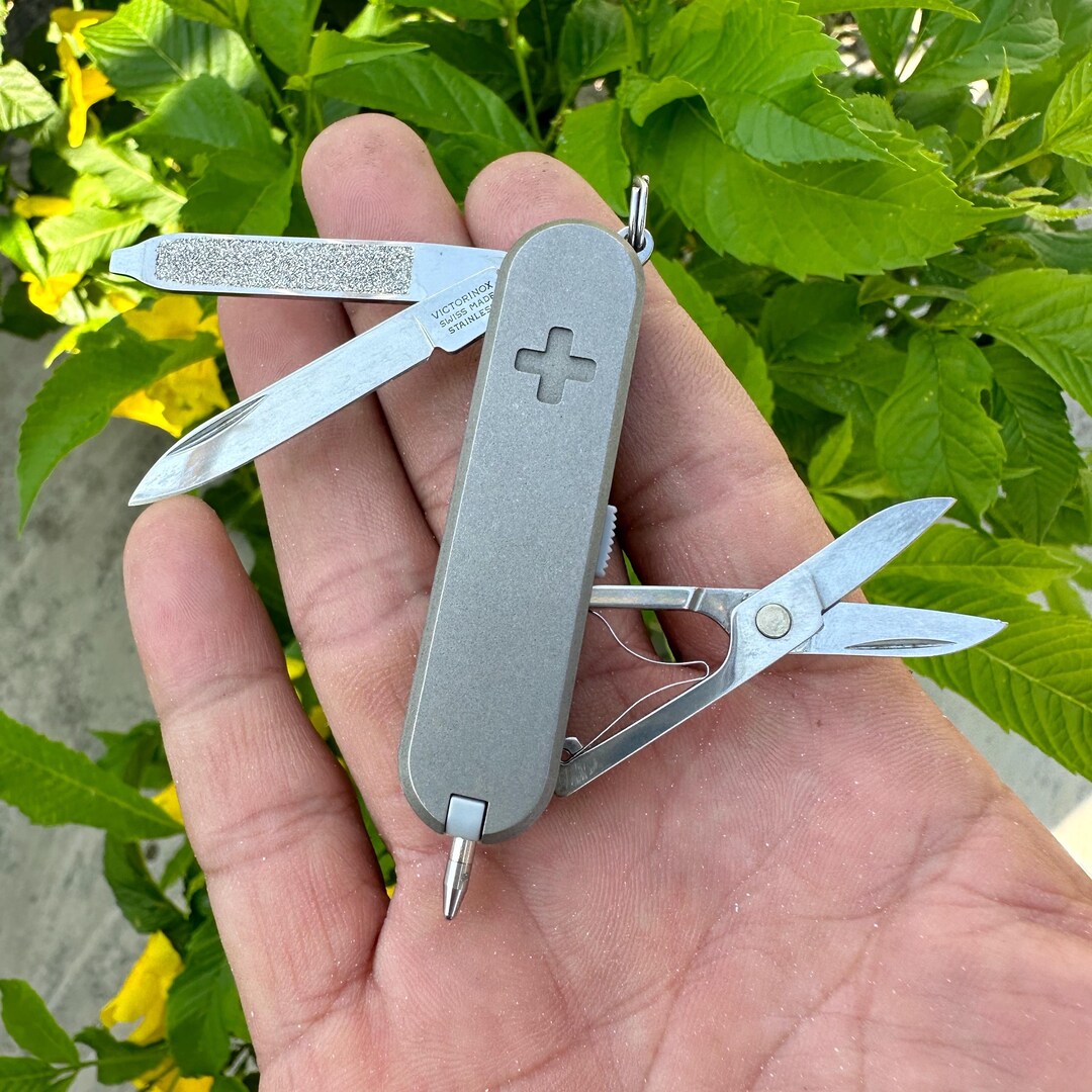 Victorinox Signature 58mm Custom Titanium Scales - Etsy
