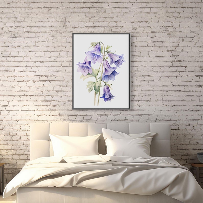 Watercolor Blue Bellflower Printable Download | Digital Download ...