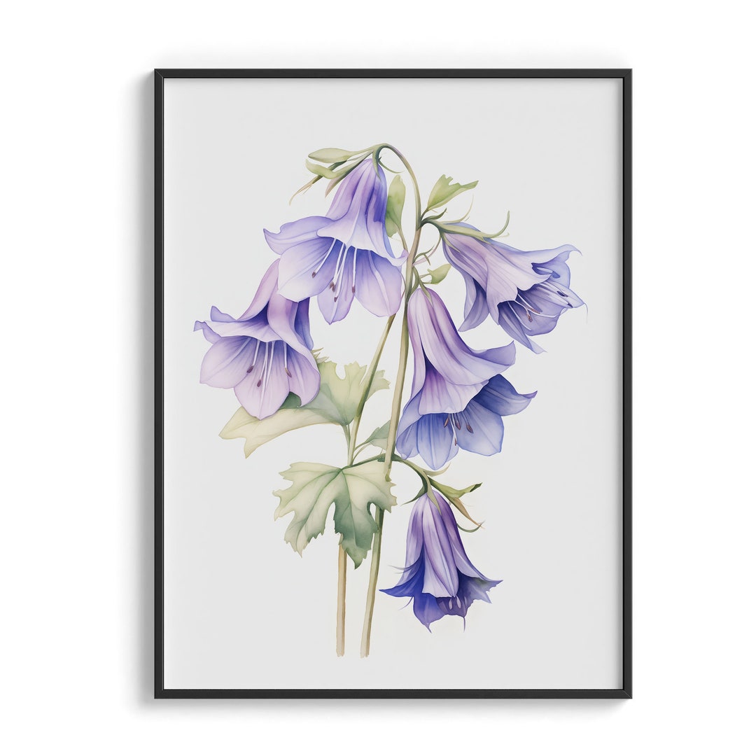 Watercolor Blue Bellflower Printable Download | Digital Download ...