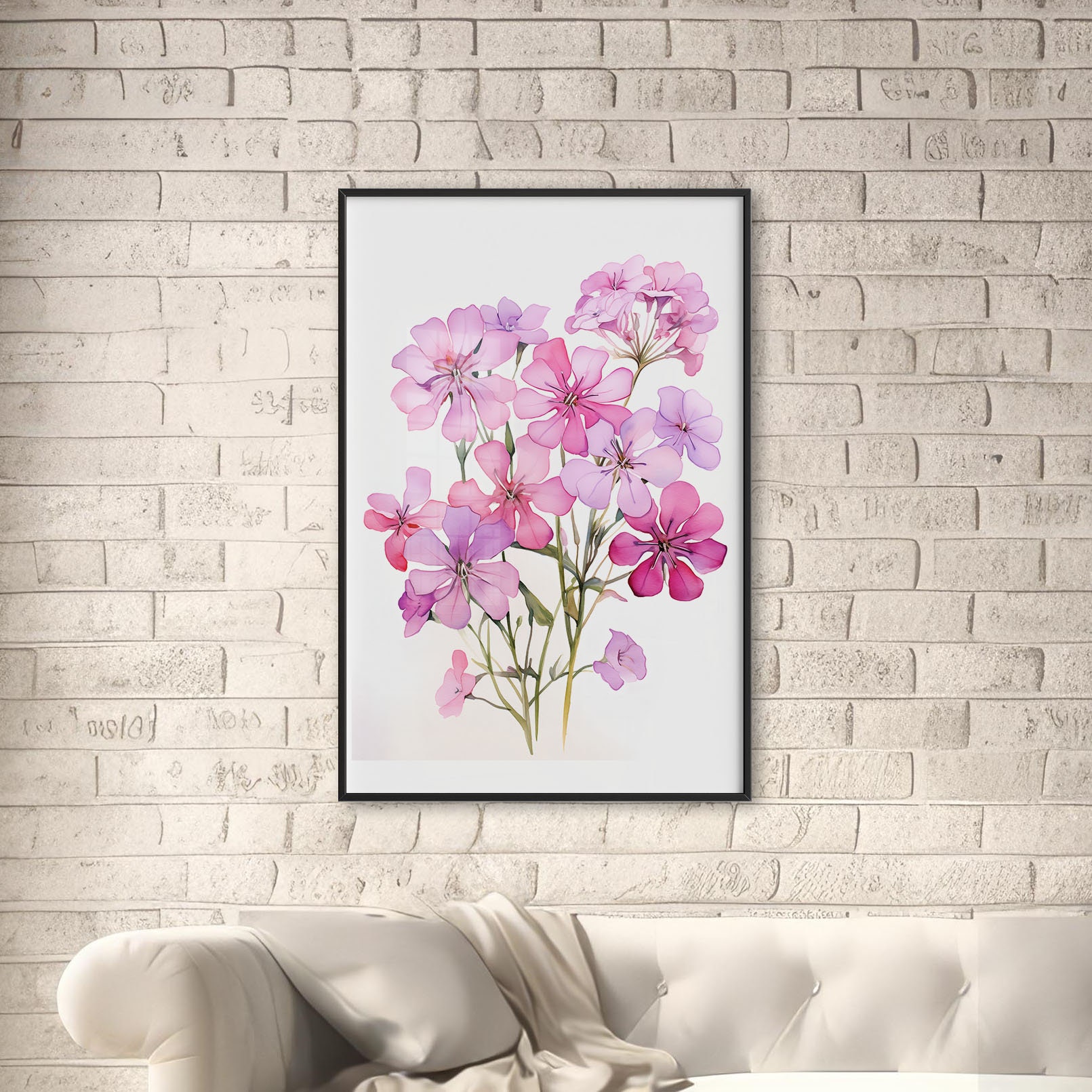 Watercolor Pink Phlox Printable Art | Digital Download, Flowers ...