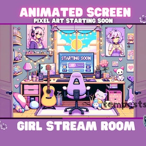 Animated Screen / Starting Soon Pixel Art / Overlay for Twitch / Gamer ...
