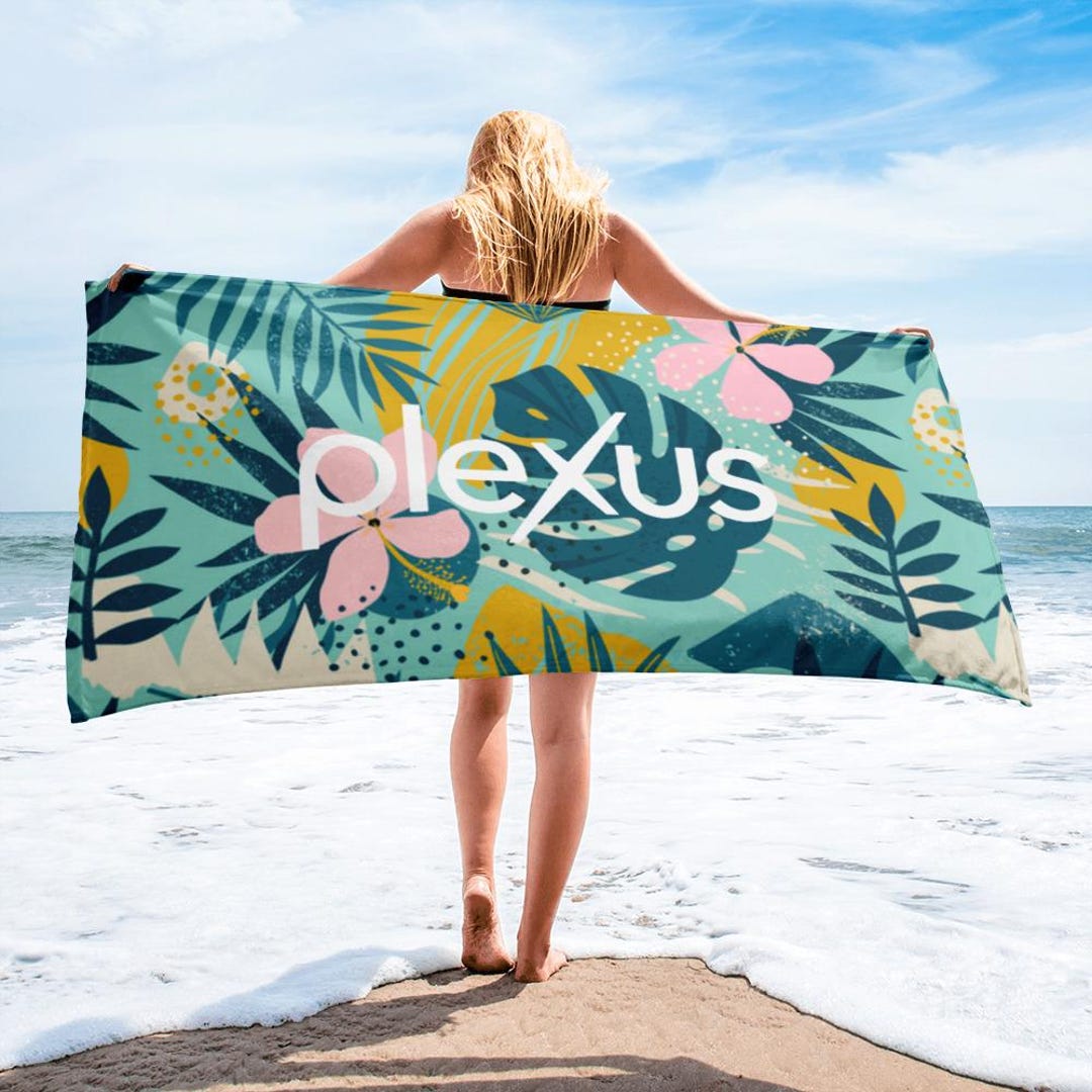 Plexus Retro Palm Leaves Beach Towel - Etsy