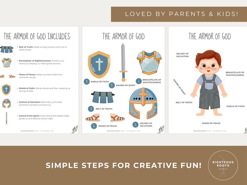 Armor of God Craft Kit, Bible Study for Kids, Homeschool Printable ...