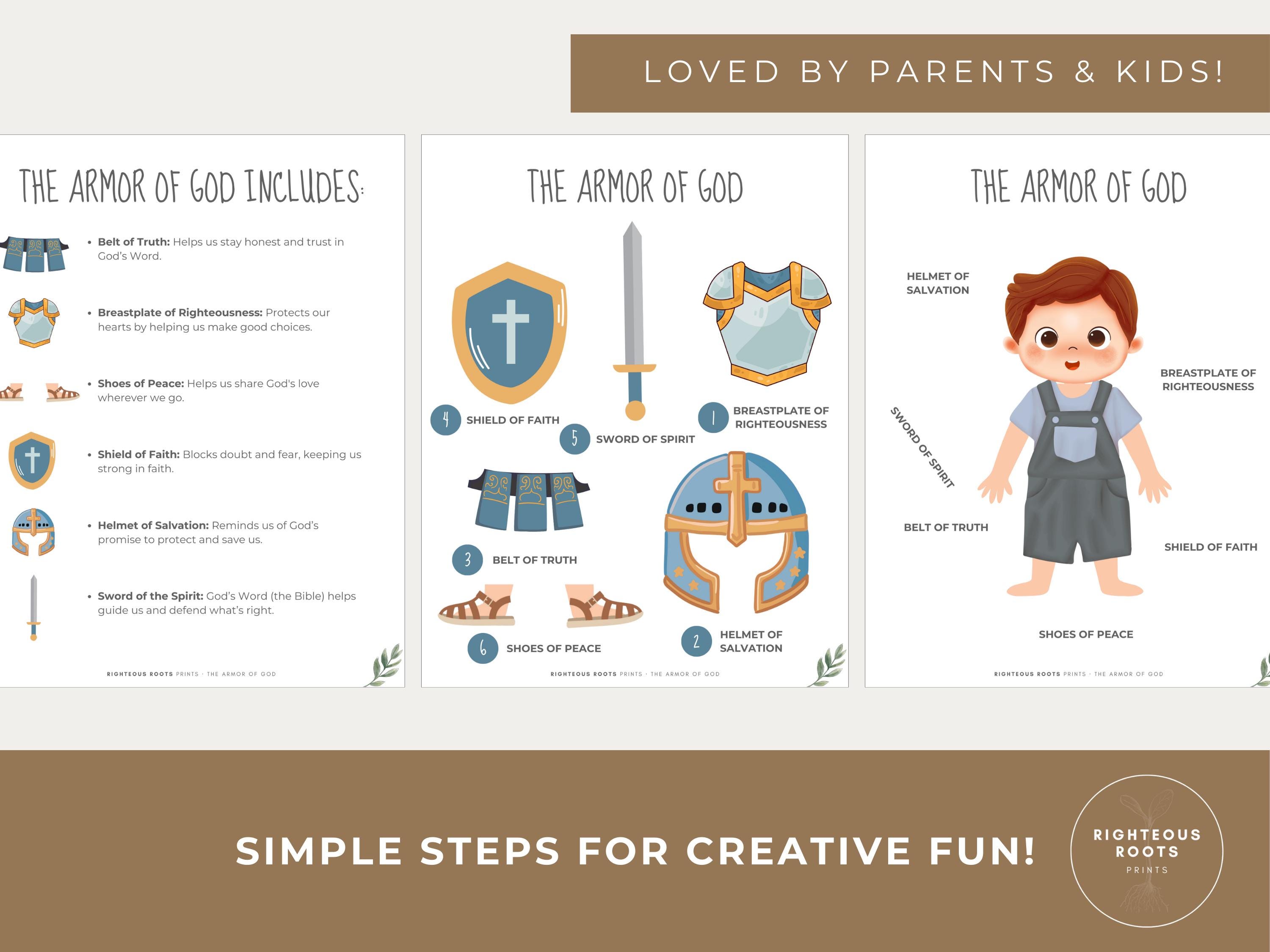 Armor of God Craft Kit, Bible Study for Kids, Homeschool Printable ...