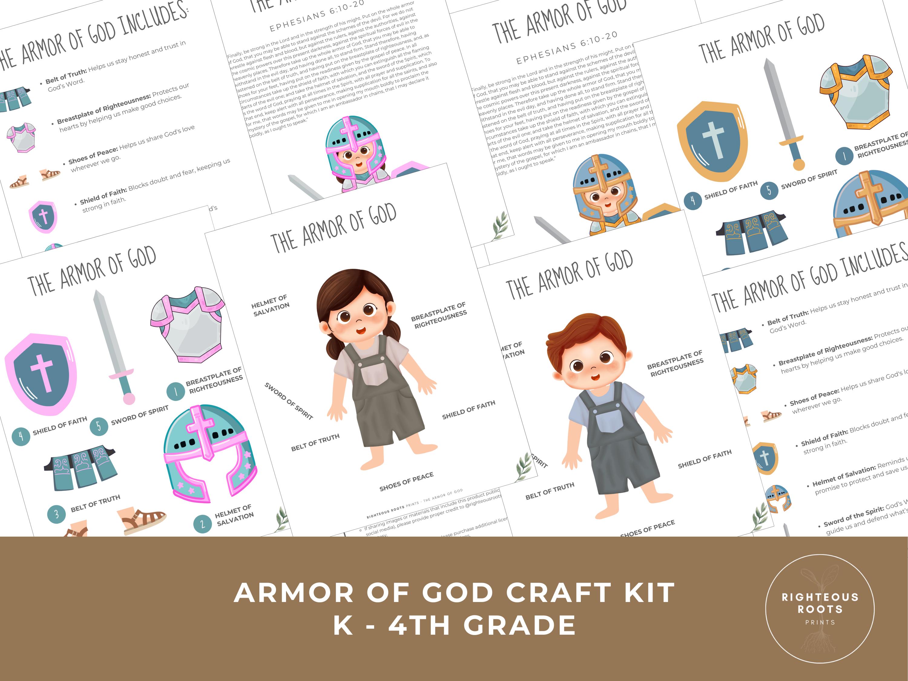 Armor of God Craft Kit, Bible Study for Kids, Homeschool Printable ...