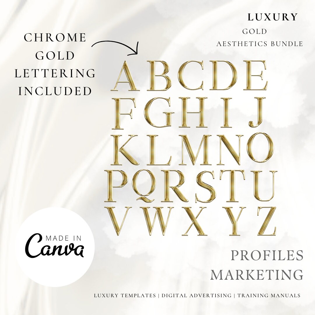 The Ultimate Luxury Gold Aesthetics Bundle - 60 Editable Social Media ...