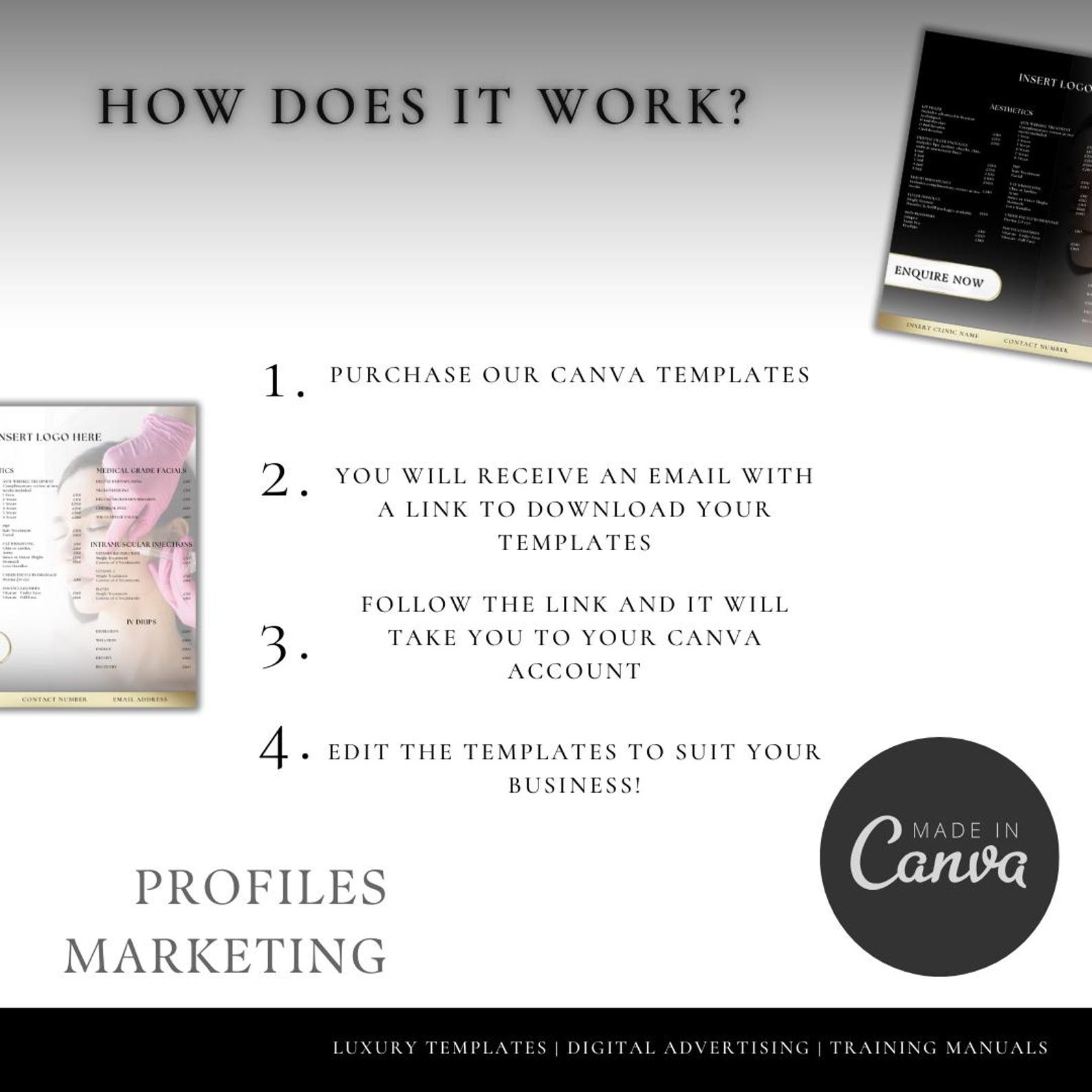Aesthetics Social Media Price List: Editable Canva Template (digital ...