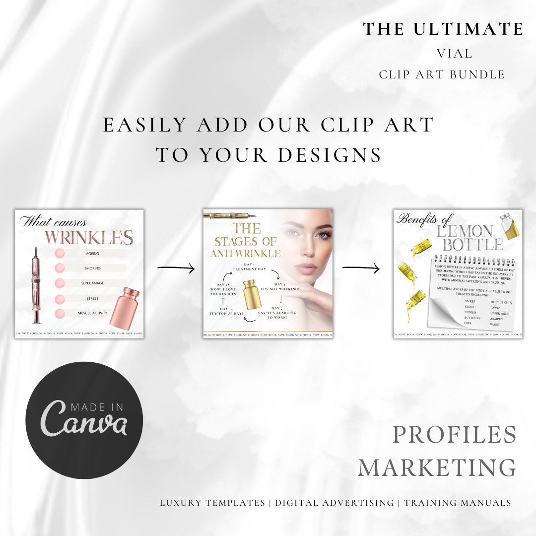 The Ultimate Vial Clip Art Bundle - Editable in Canva - Aesthetics ...